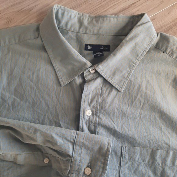 GAP | Shirts | Gap Mens Xxl Slim Fit Green Check Button Front Long ...